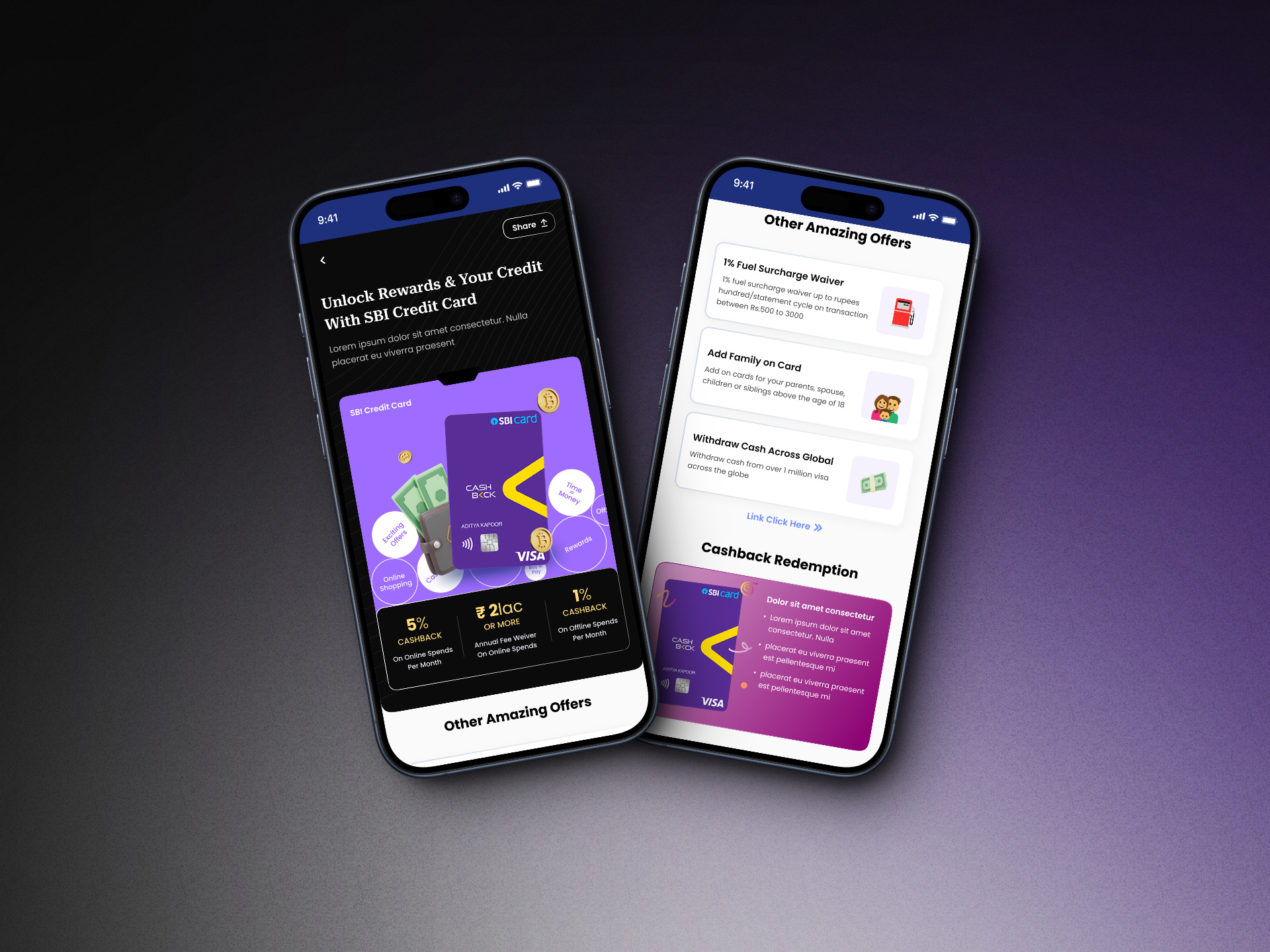 Credit card store page UI by Yash Kaushal on Dribbble