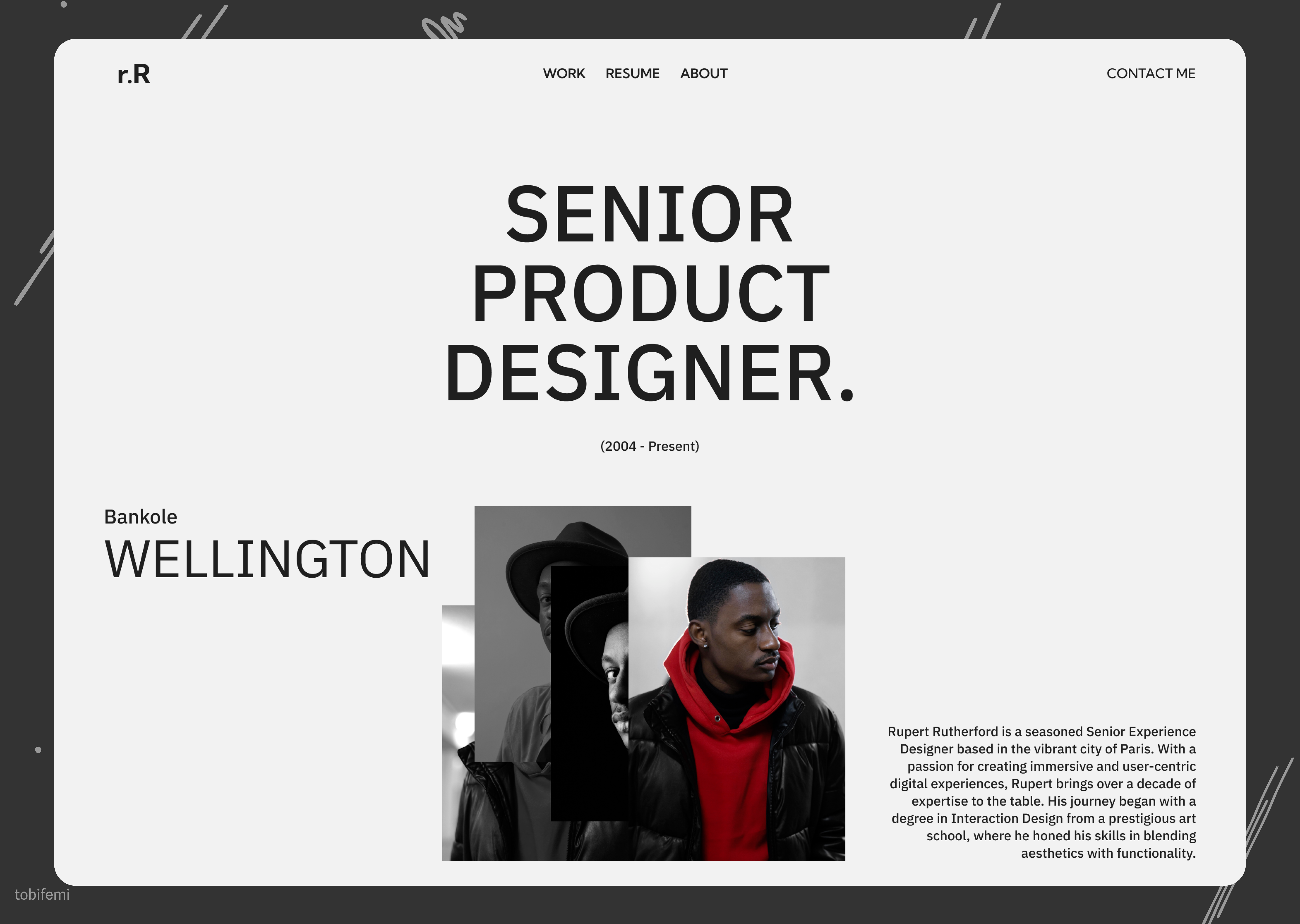 Product Designer Portfolio Hero Section by Daramola Femi Oluwatobi on ...