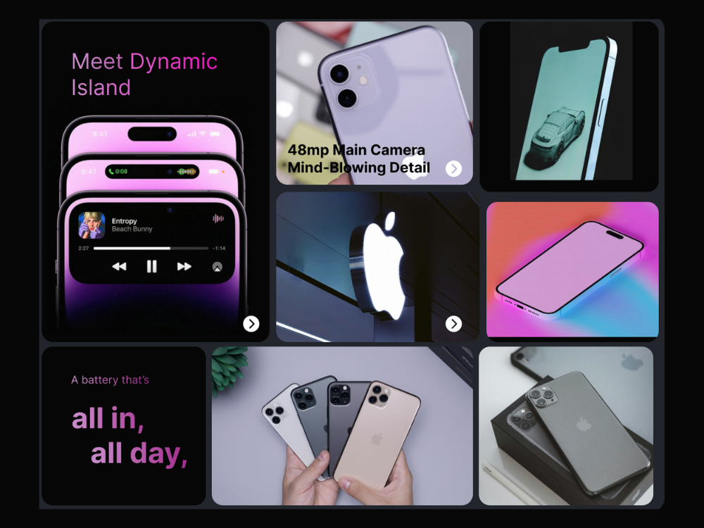 Apple bento box grid design by Simran Shaikh on Dribbble