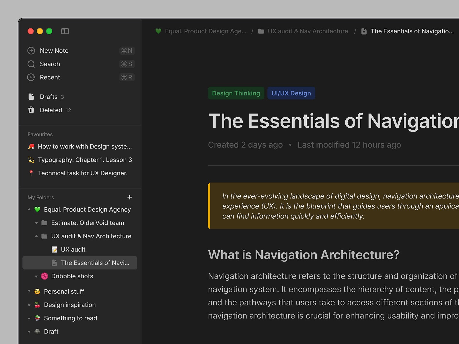 Desktop Notes App by Oleg Ladygin for Equal on Dribbble