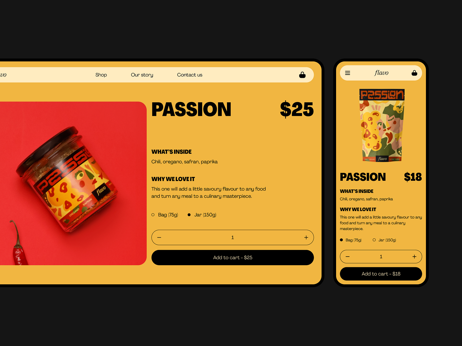Online Store for Flavo by perfectly boring UI on Dribbble