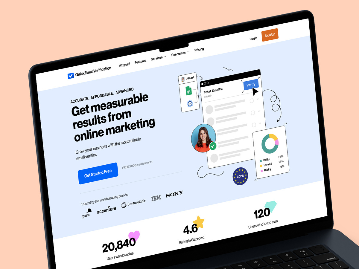Quick Email Verification Website by Vignesh Goswami on Dribbble