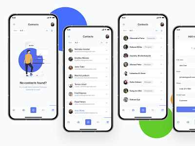 Contacts list screen design by WhiteUI.Store on Dribbble