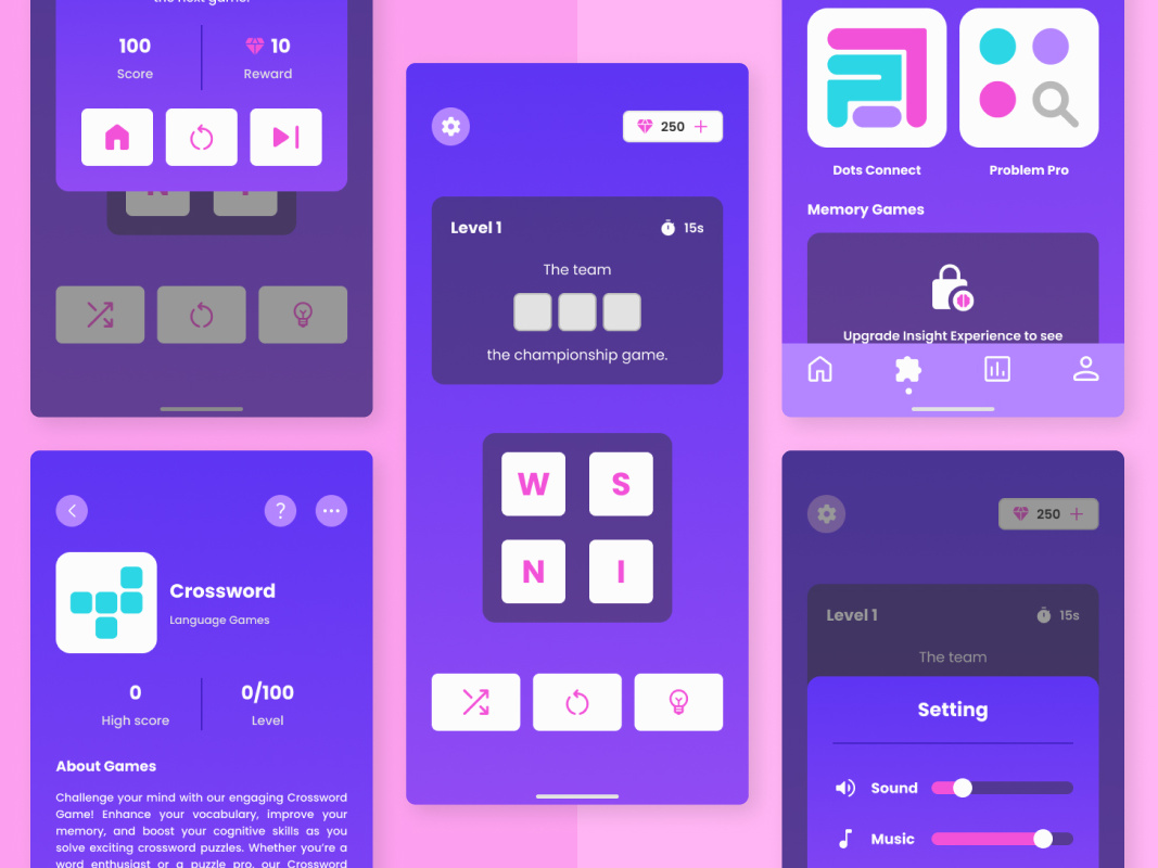 Insight - Brain Games Mobile App by Twin Studio Design on Dribbble