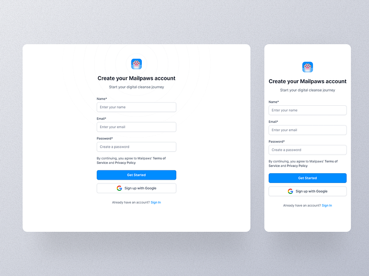 Simple Sign up and Sign In Responsive UI Page by Nischal on Dribbble