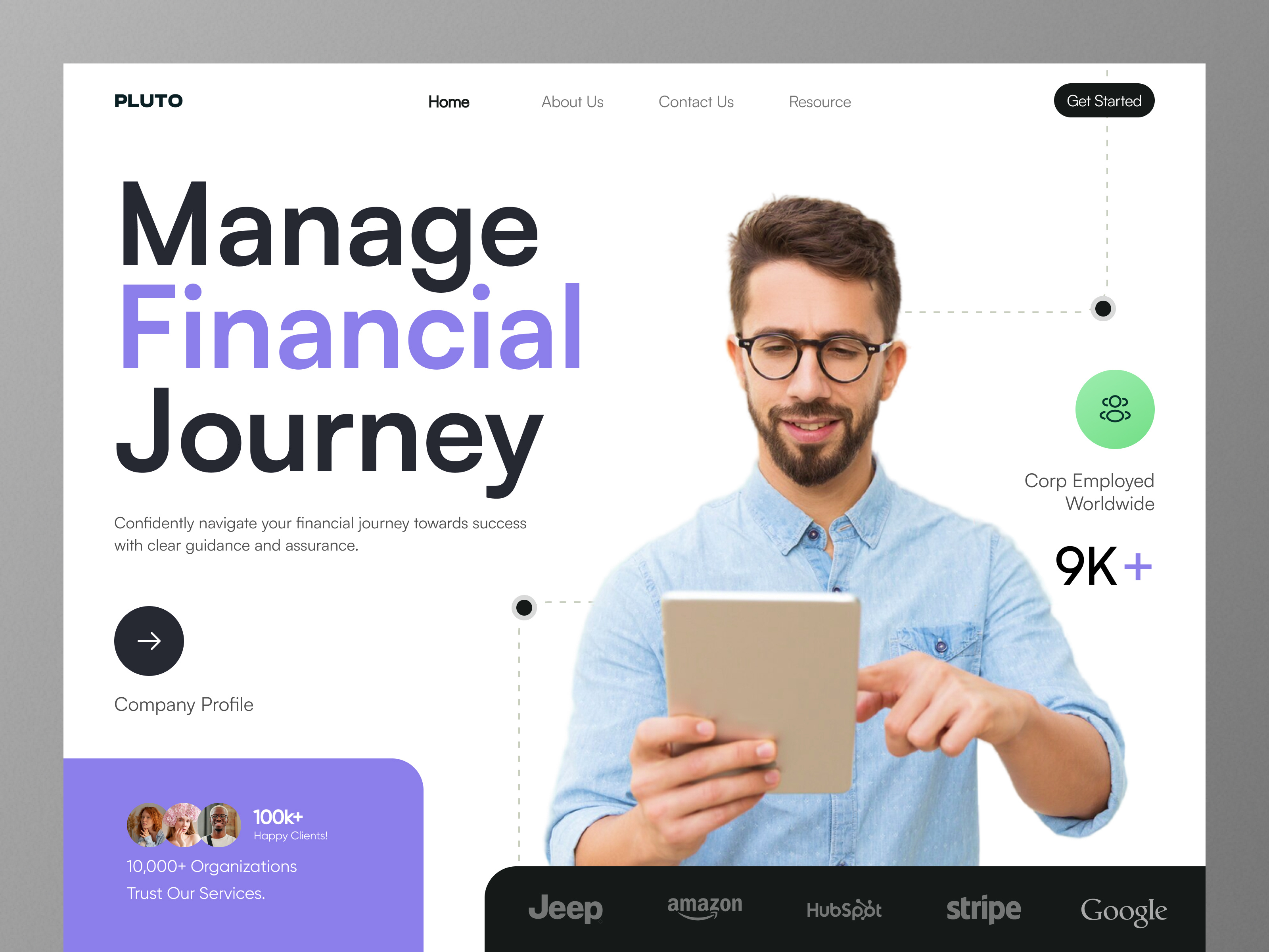 PLUTO - Finance Landing Page | Fintech Website by Foysal on Dribbble