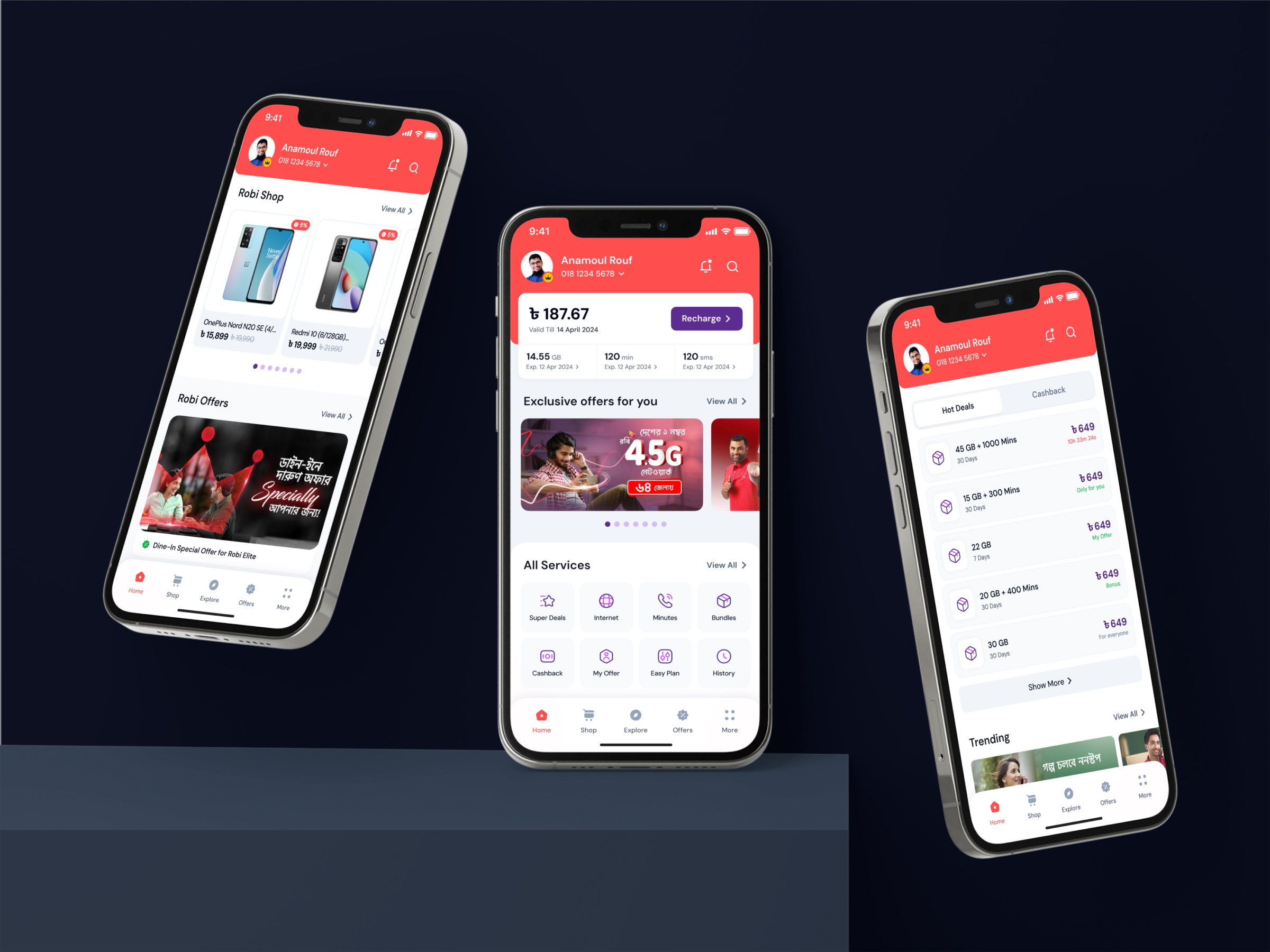My Robi App Redesign by Sohanur Rahman Joy on Dribbble