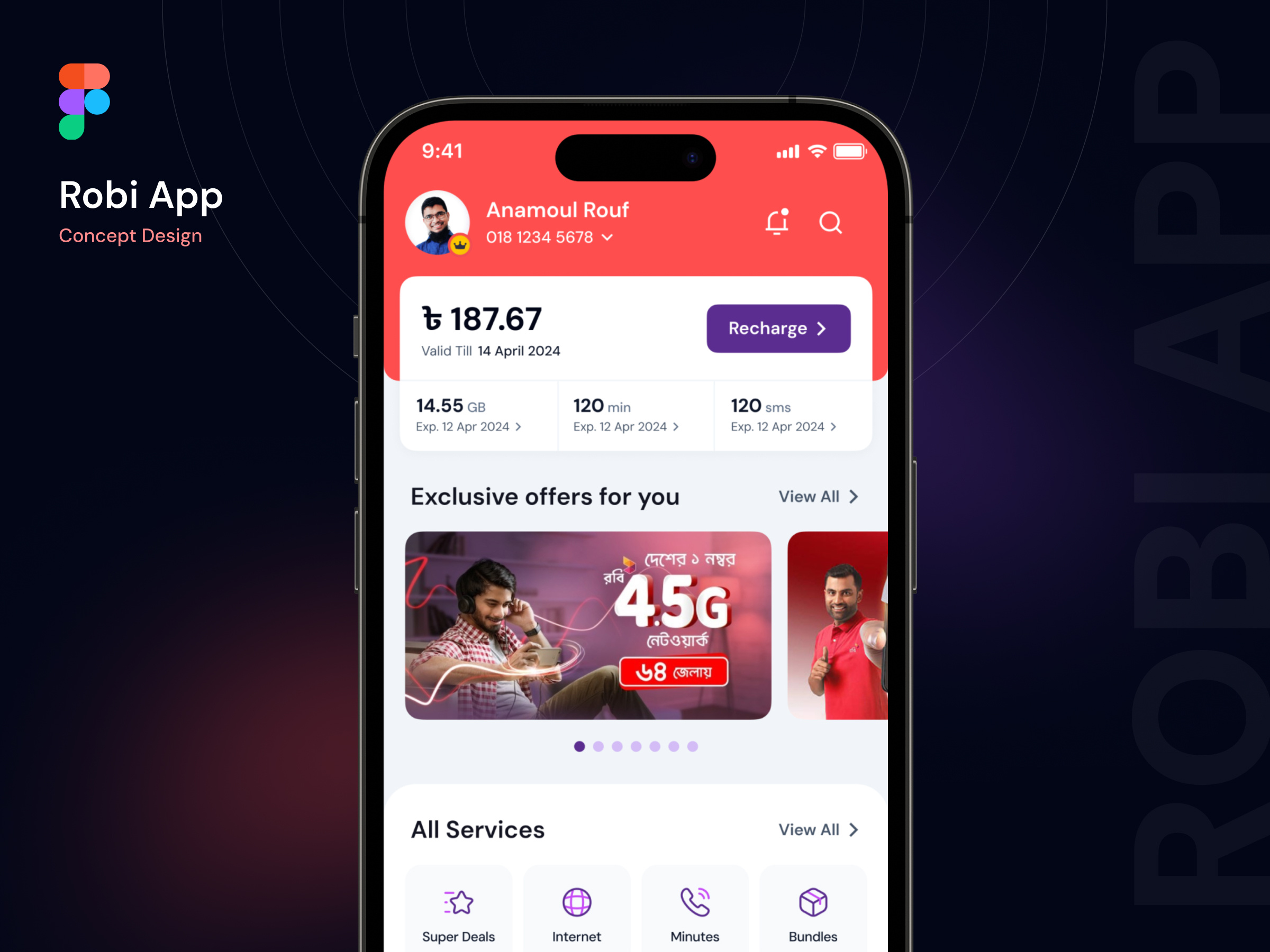 My Robi App Redesign by Sohanur Rahman Joy on Dribbble