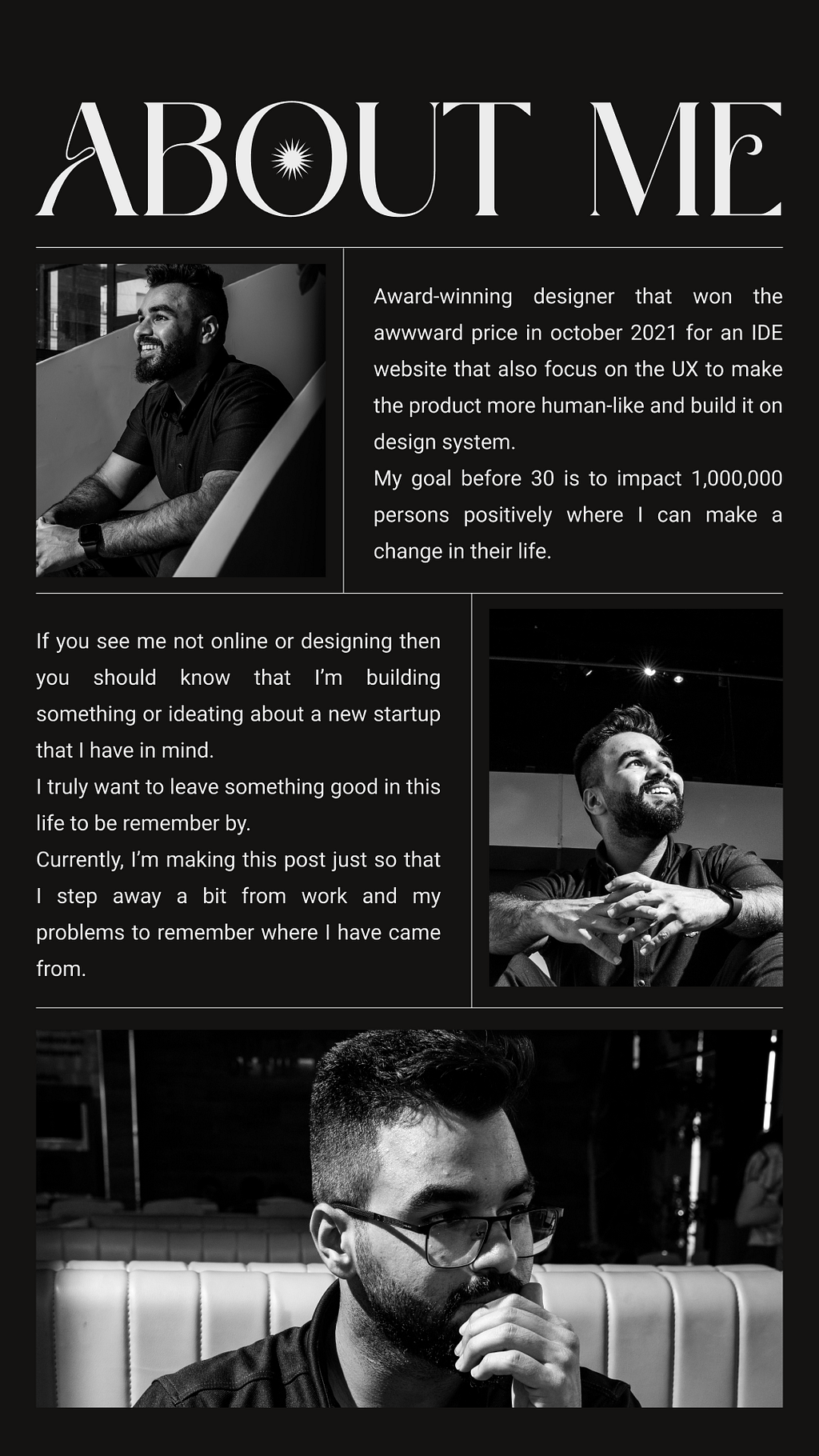 About me section - about section - landing page by Ahmed Al-kheerow on ...