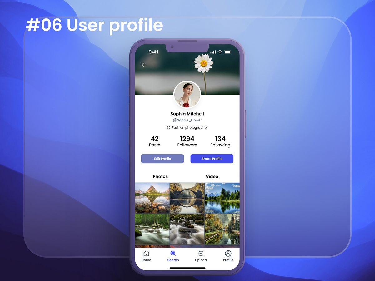 Daily UI Day #06- User Profile by Varnit Dhodi on Dribbble
