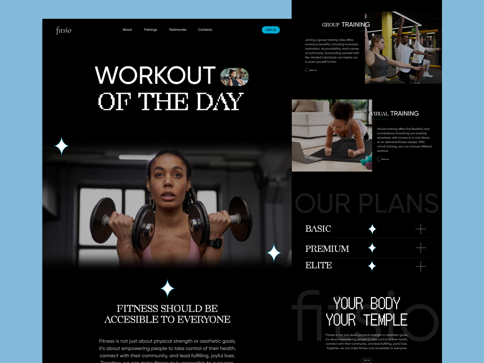Fitsio website design by Folake Florence on Dribbble
