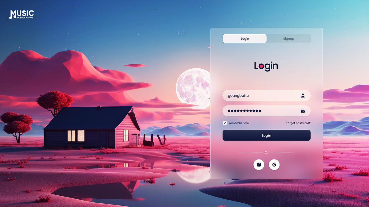 Login Page With Background Genarate By Ai By Hoang Nguyen On Dribbble 