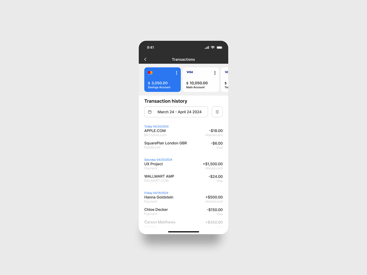 Account transaction details ui design by Kiko Pastor on Dribbble