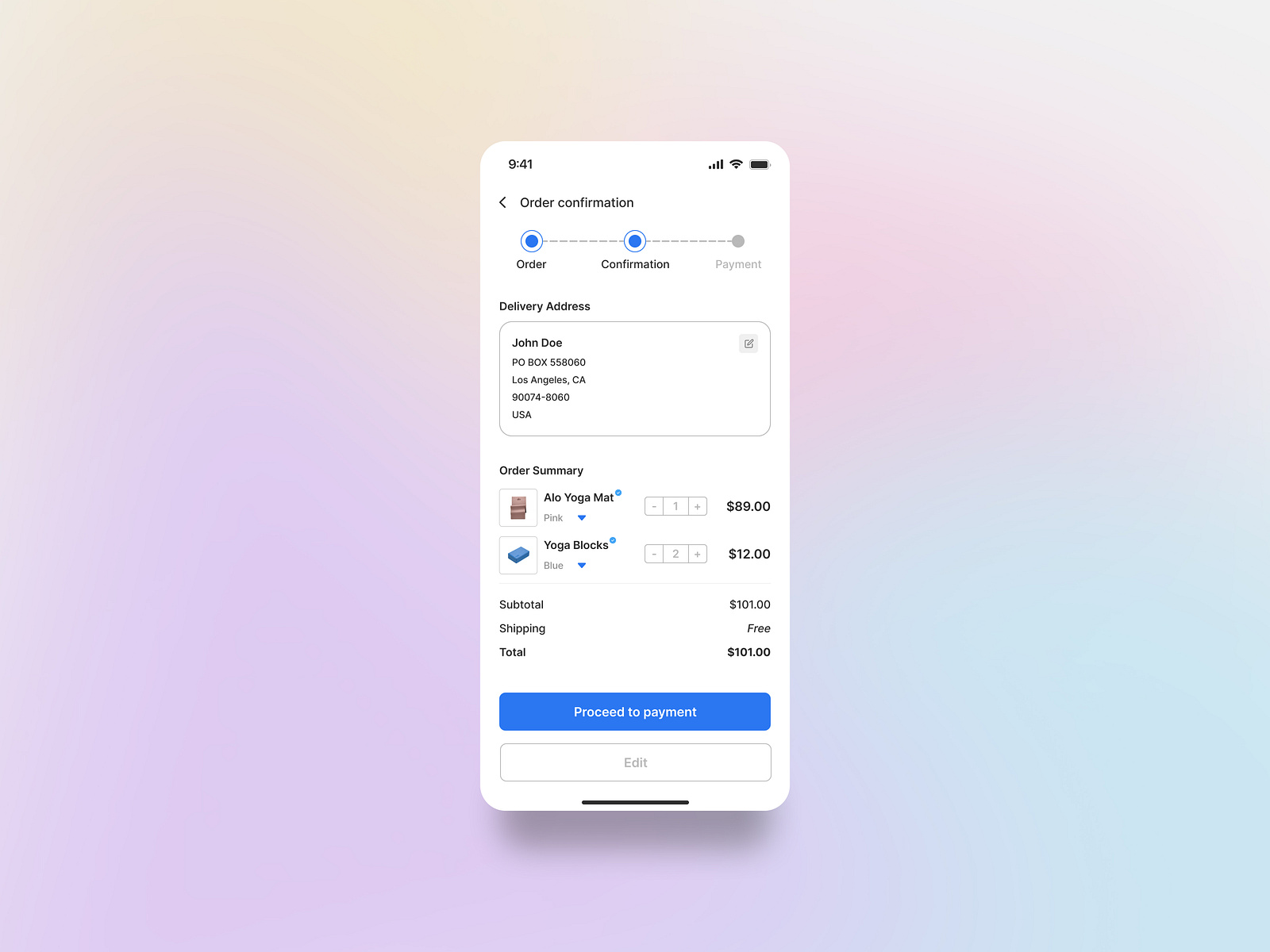 Order summary screen ui design by Kiko Pastor on Dribbble