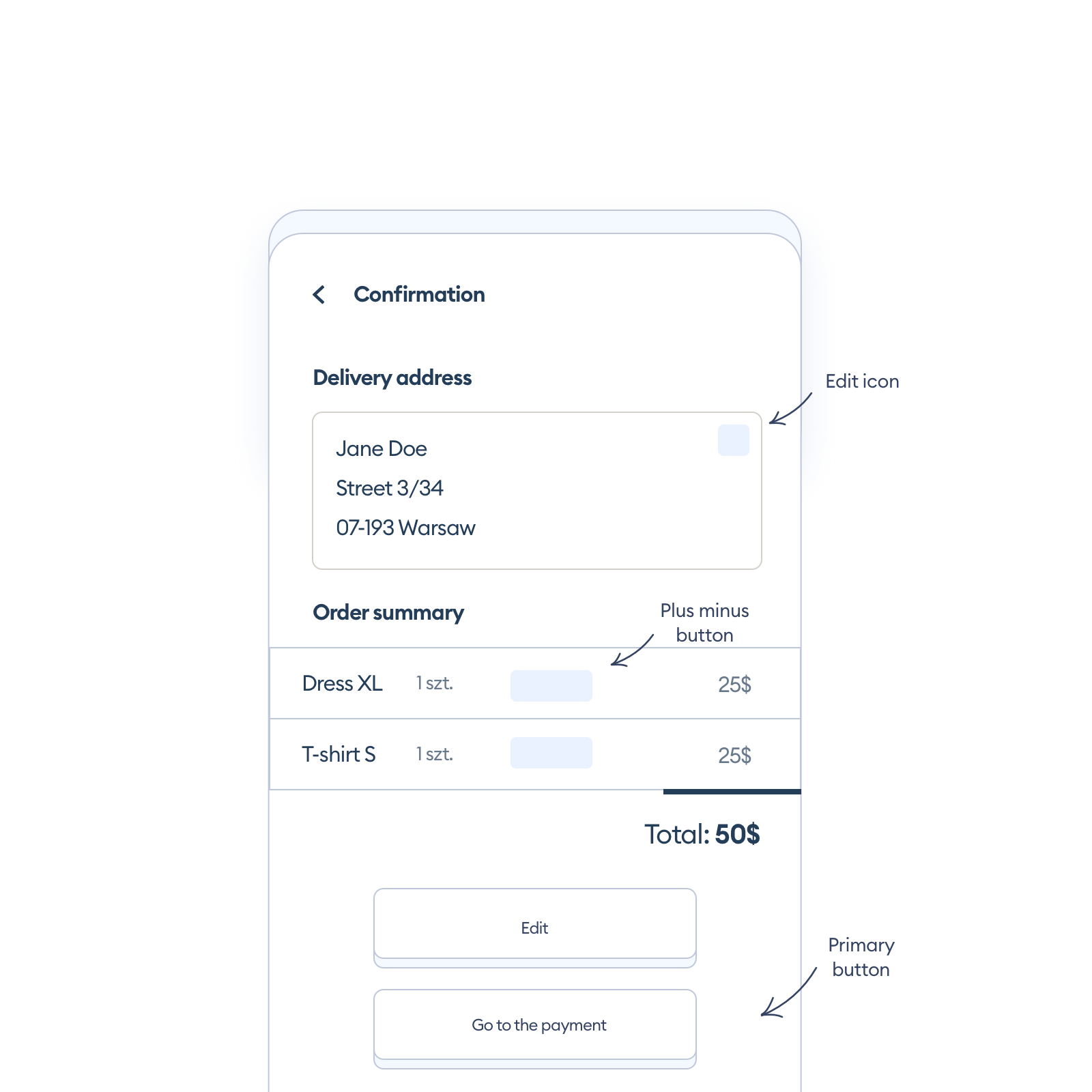 Order summary screen ui design by Kiko Pastor on Dribbble