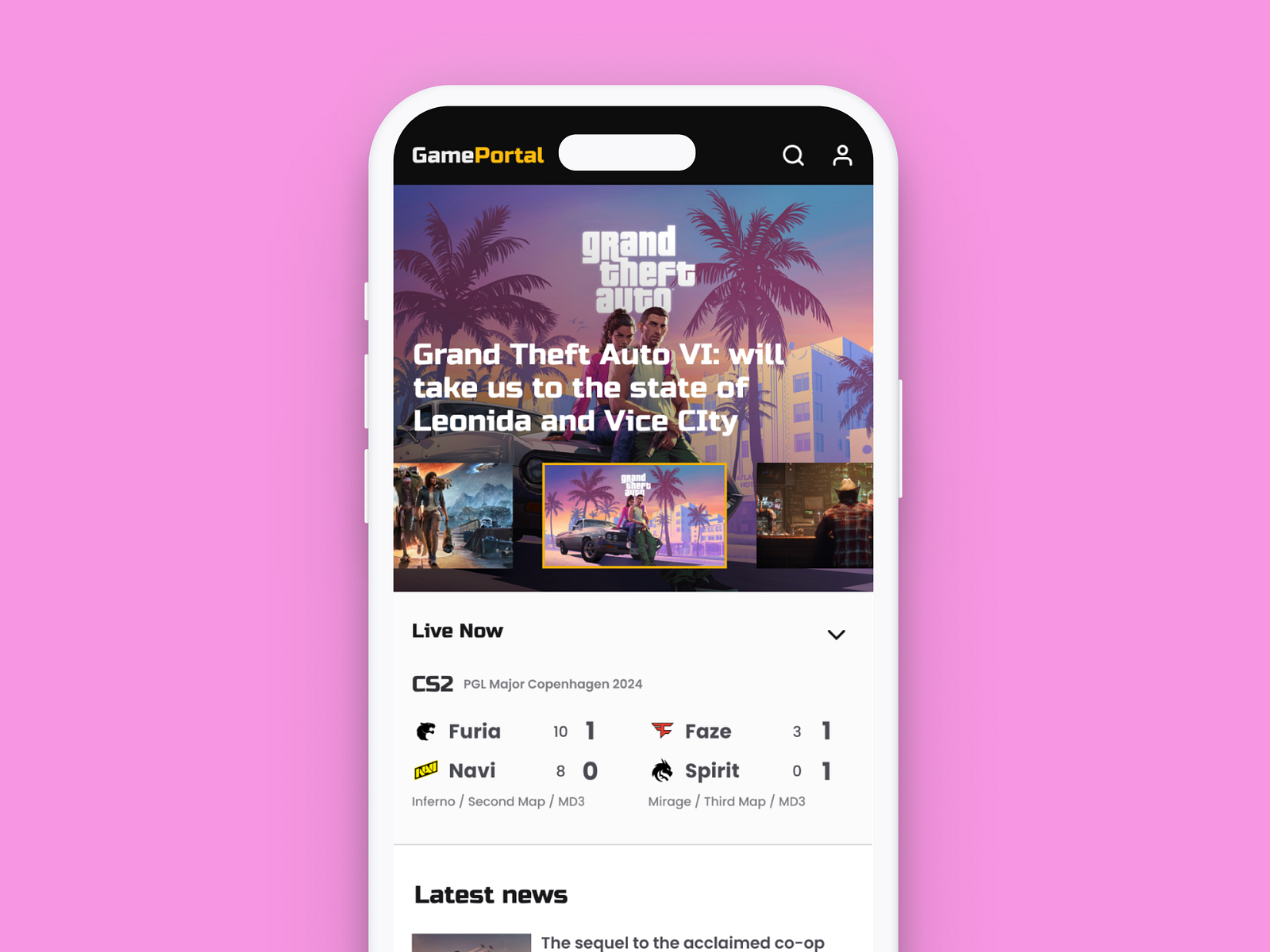 GamePortal - Games News Page by João Pedro Carvalho on Dribbble