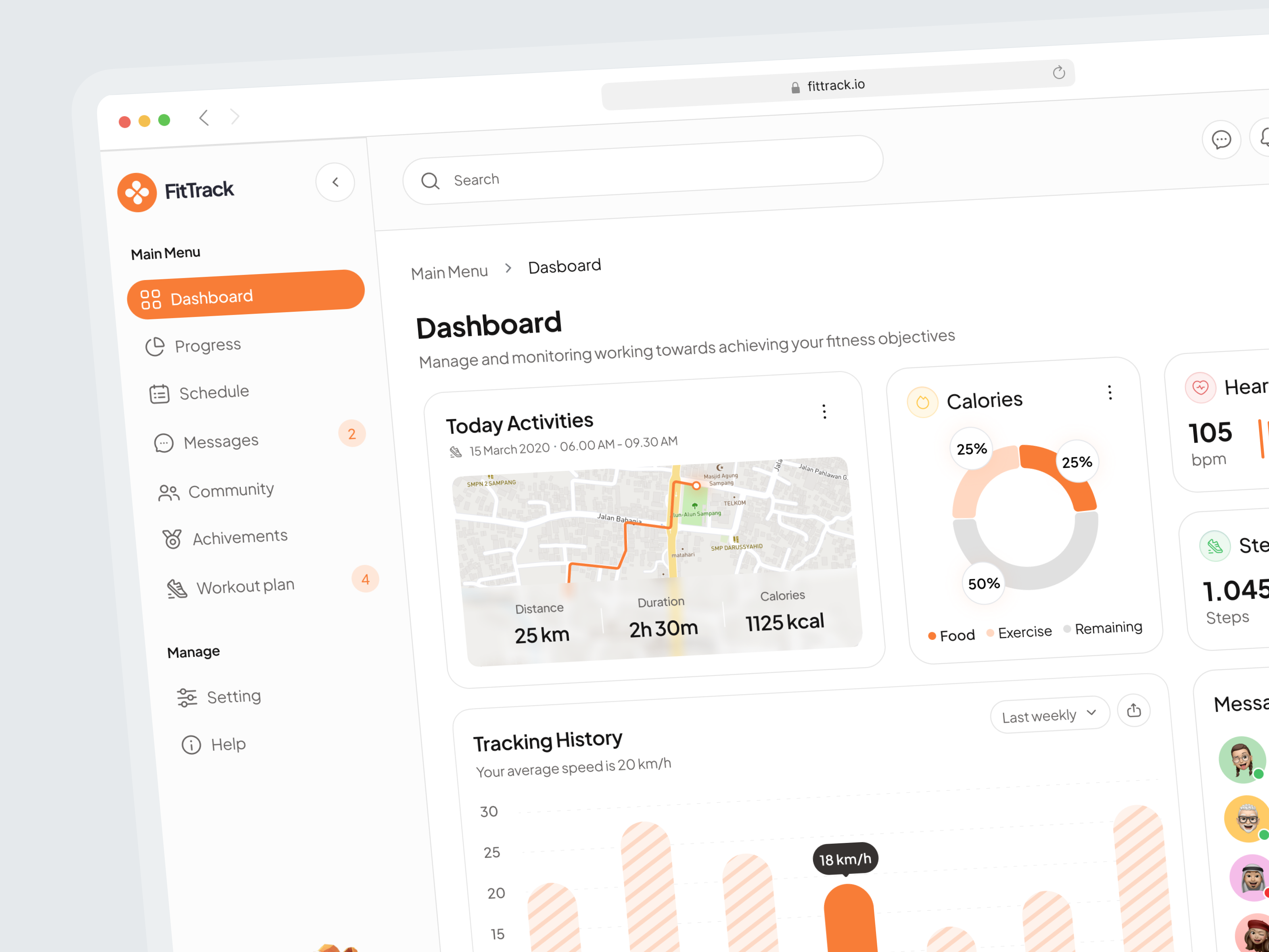 FitTrack - Dashboard Workout Tracker by Nurul Fitriani 🌻 for Caraka on Dribbble