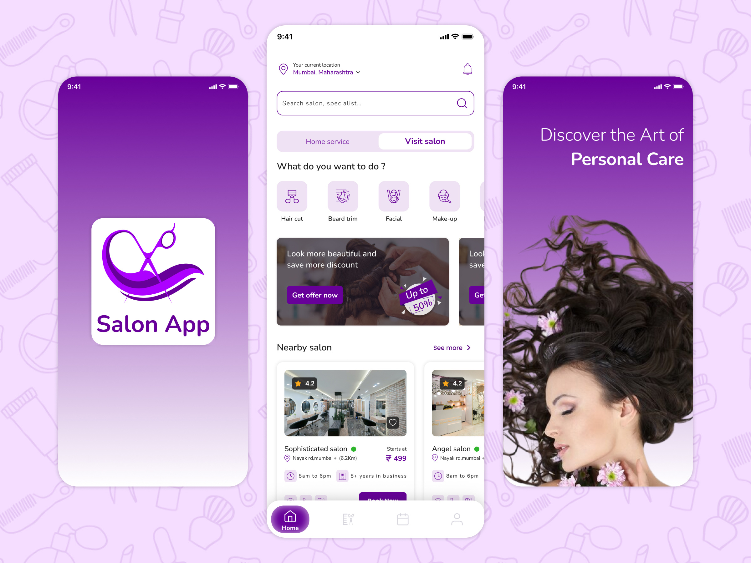 Salon Mobile App Design – A Stunning Salon App Experience by Anglara ...