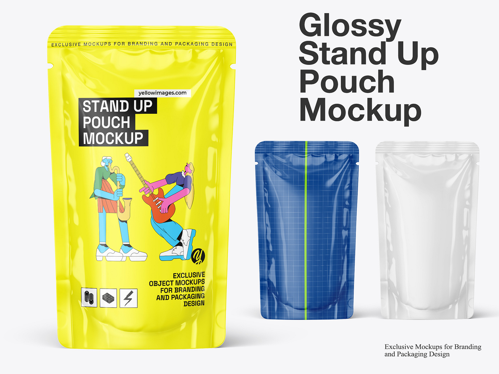 Glossy Stand-Up Pouch Mockup by Aleksander Hlubokyi on Dribbble