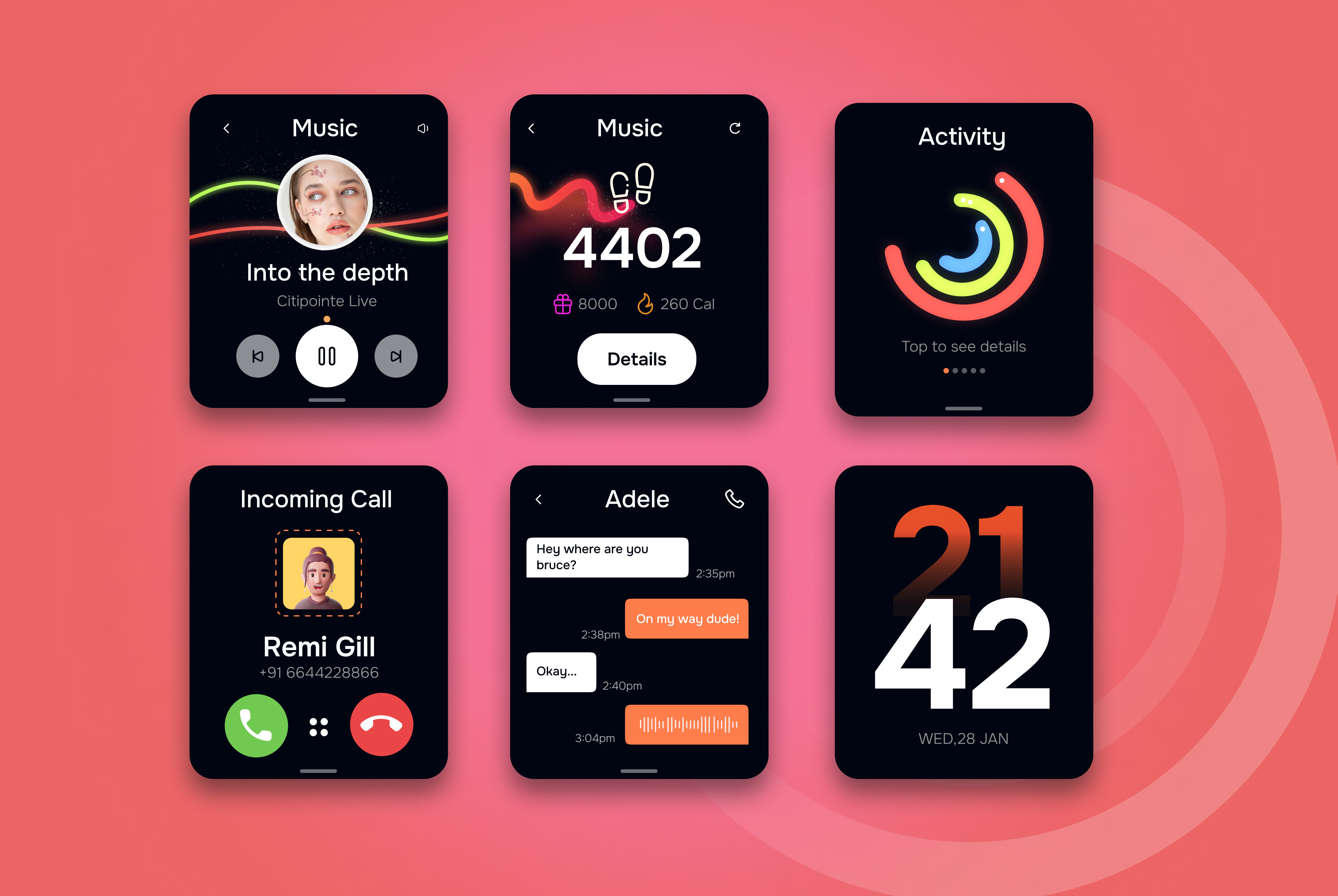 Smart Watch UI Design by Bhabna Basak on Dribbble