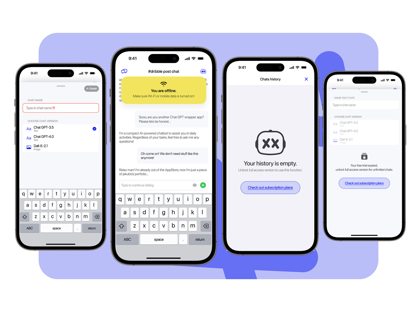 Error and empty states in Franklin - AI Chatbot App by Jakub Skowronek ...