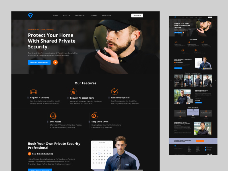 Private Security Company Website Design by Pathan Mohsin Khan on Dribbble