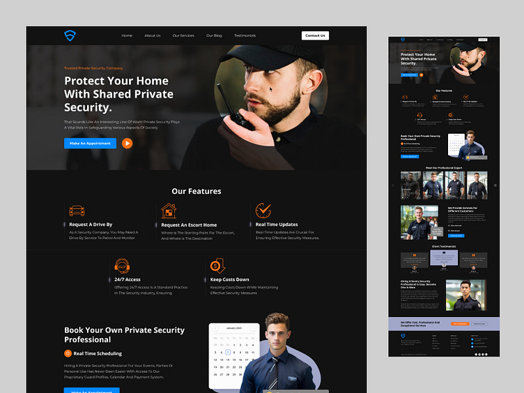 Private Security Company Website Design by Pathan Mohsin Khan on Dribbble