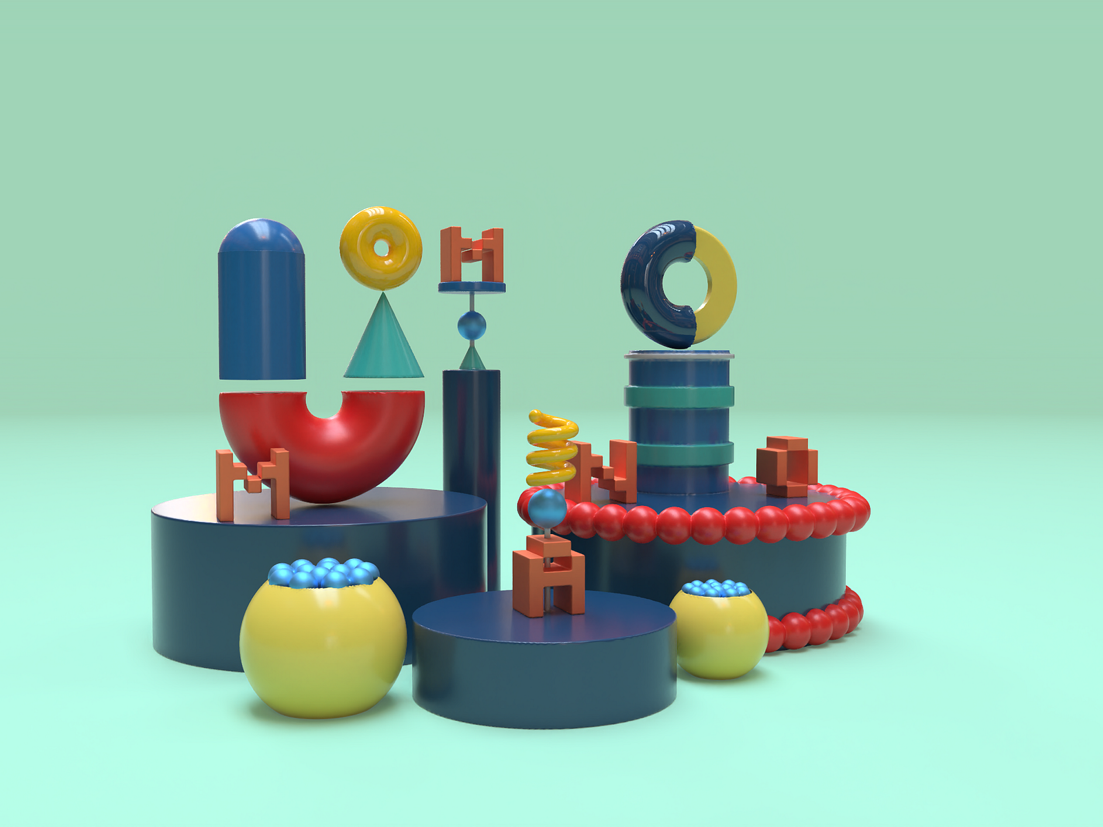 3D illustration - shapes work by Manojkumar Muthukumar on Dribbble