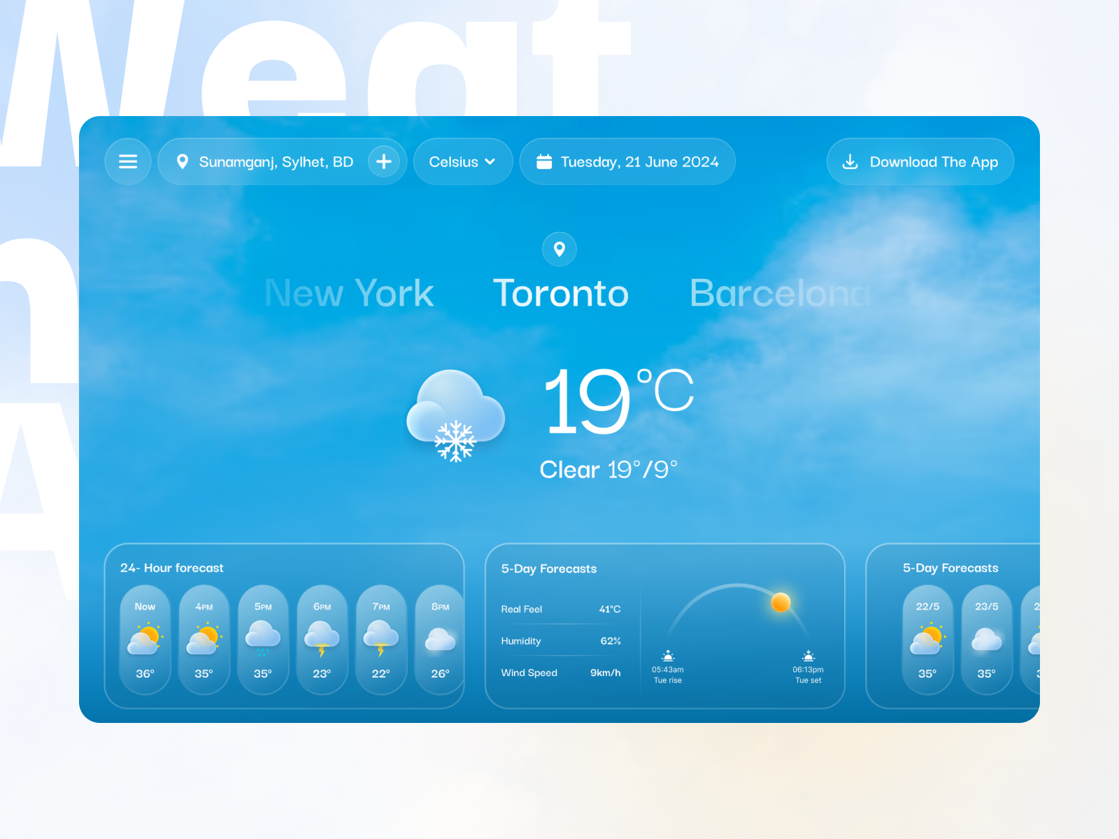 Weather & Forecasting App Design by KD Partho on Dribbble