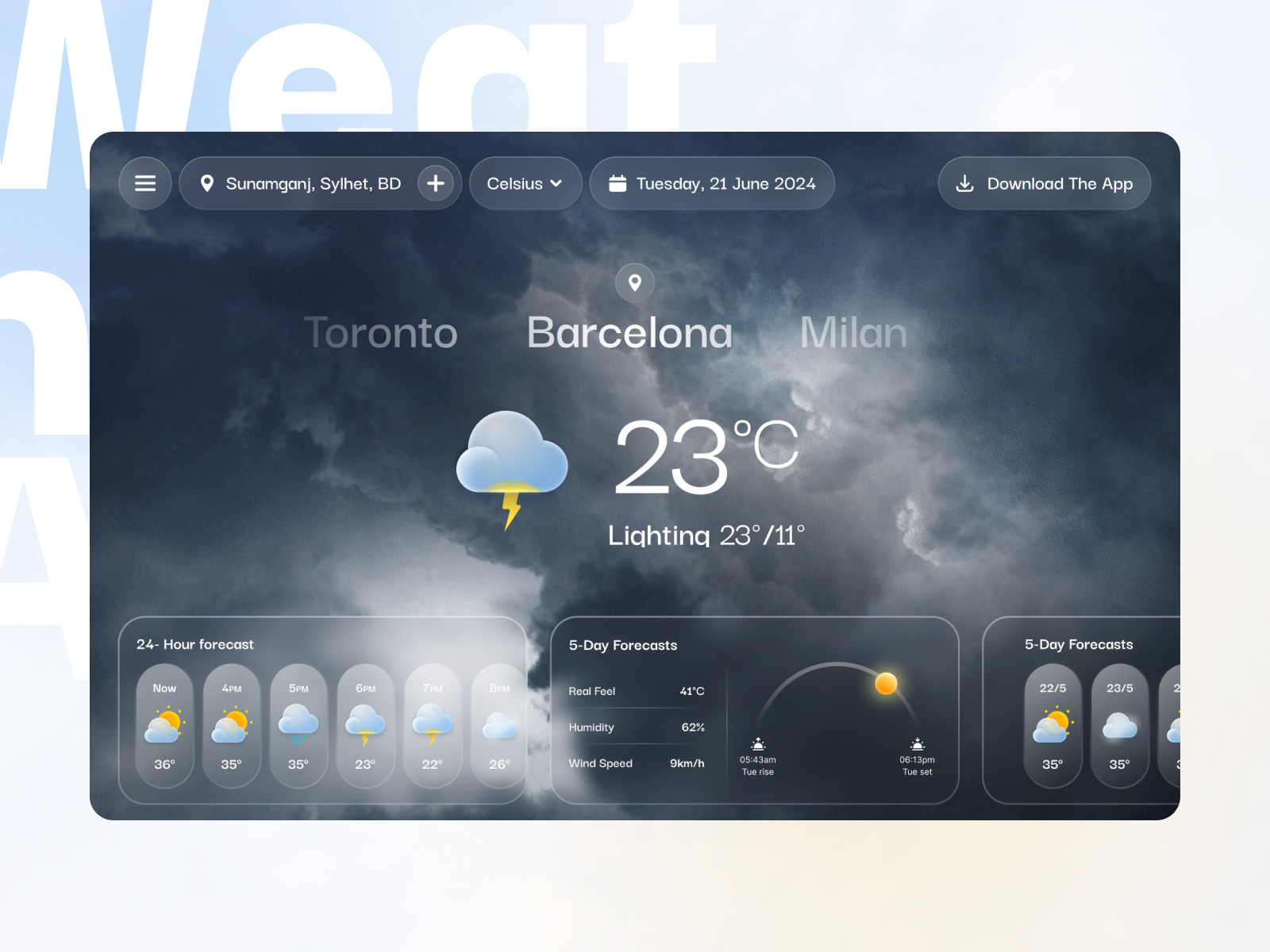 Weather & Forecasting App Design by KD Partho on Dribbble