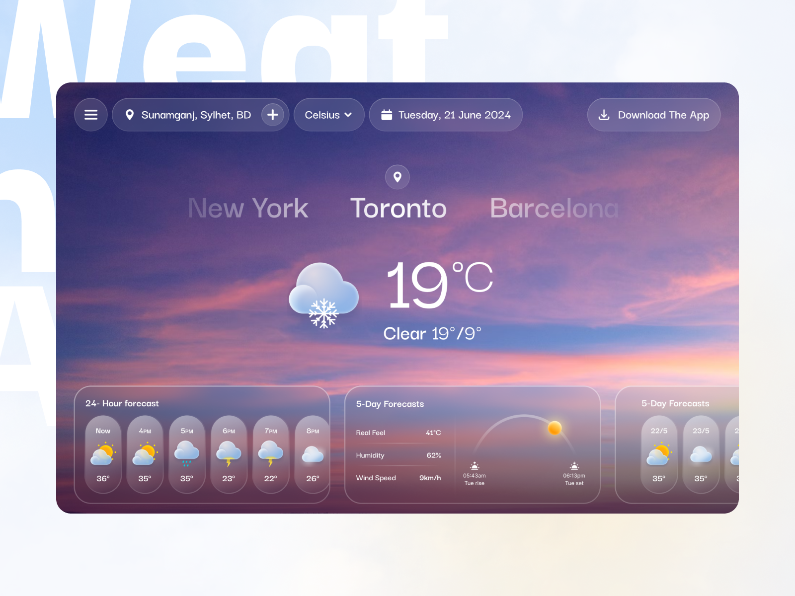 Weather & Forecasting App Design by KD Partho on Dribbble