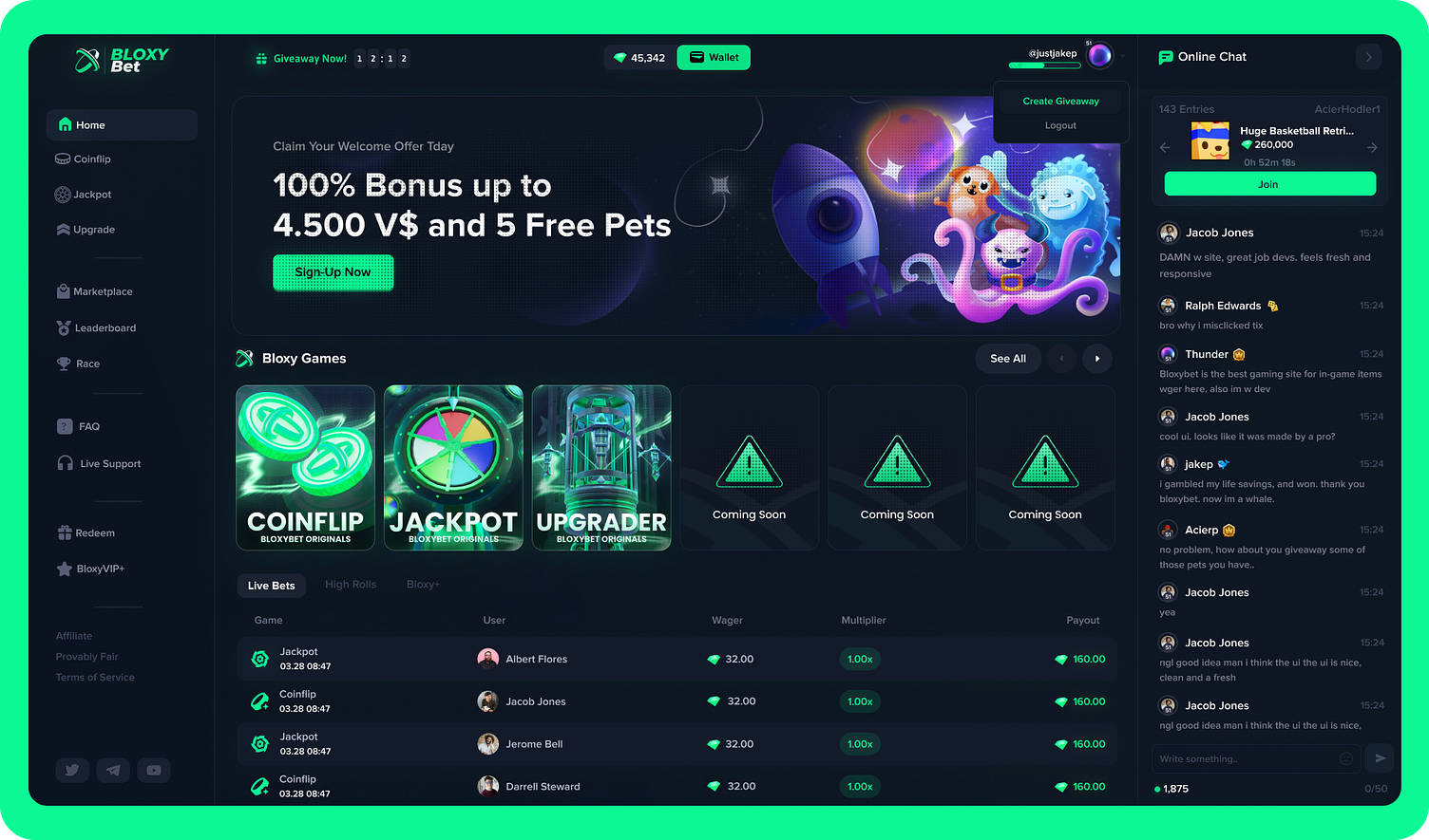 Bloxybet V4 - ROBLOX Arcade by jakep on Dribbble