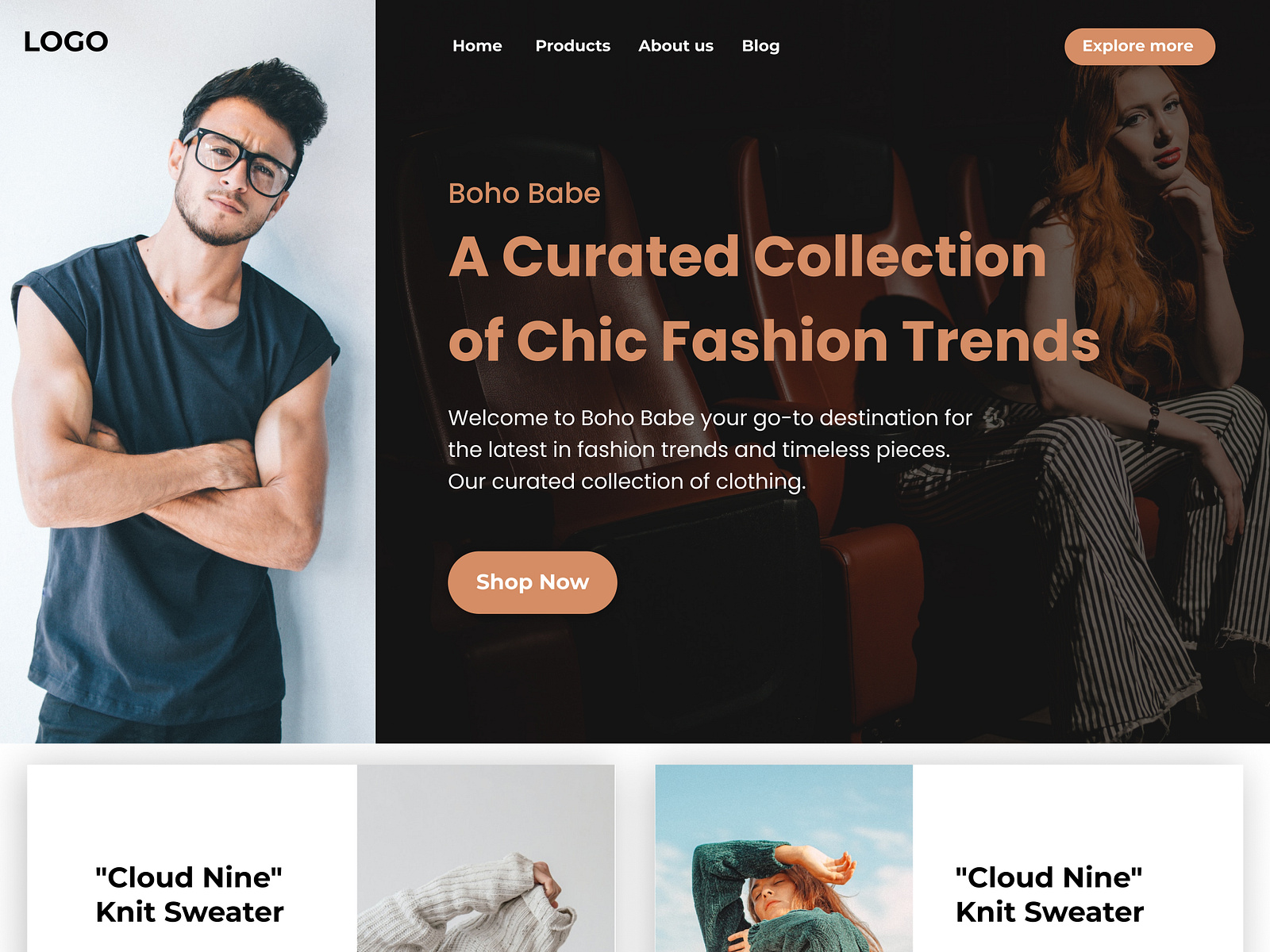 Ai inspired Fashion landing page by Meherab Hossain on Dribbble