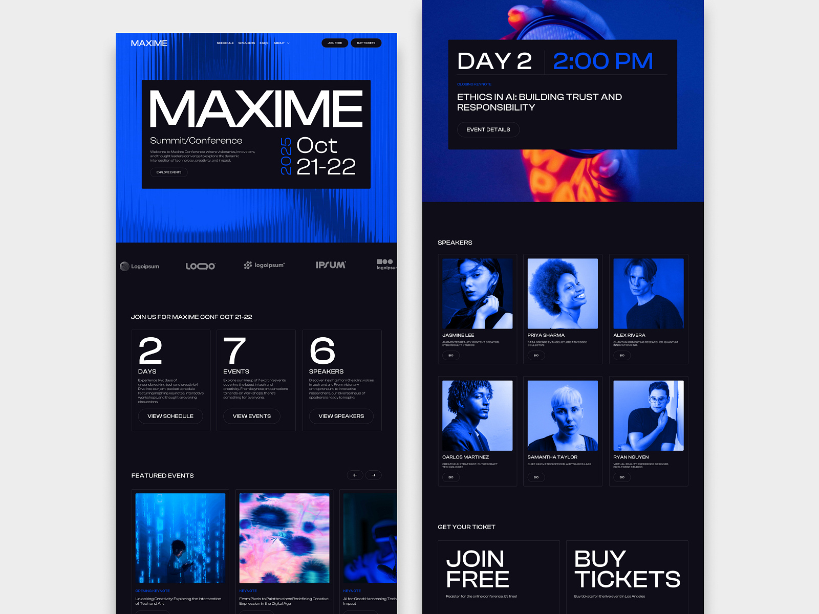 Maxime - Conference Website Template by Kathrin Zimmermann on Dribbble