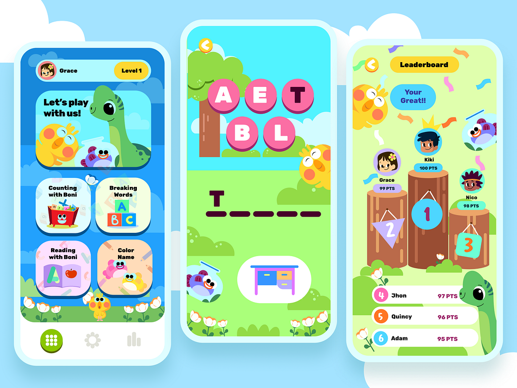 Children Game Application - UI Design by Vektora Illustration for ...