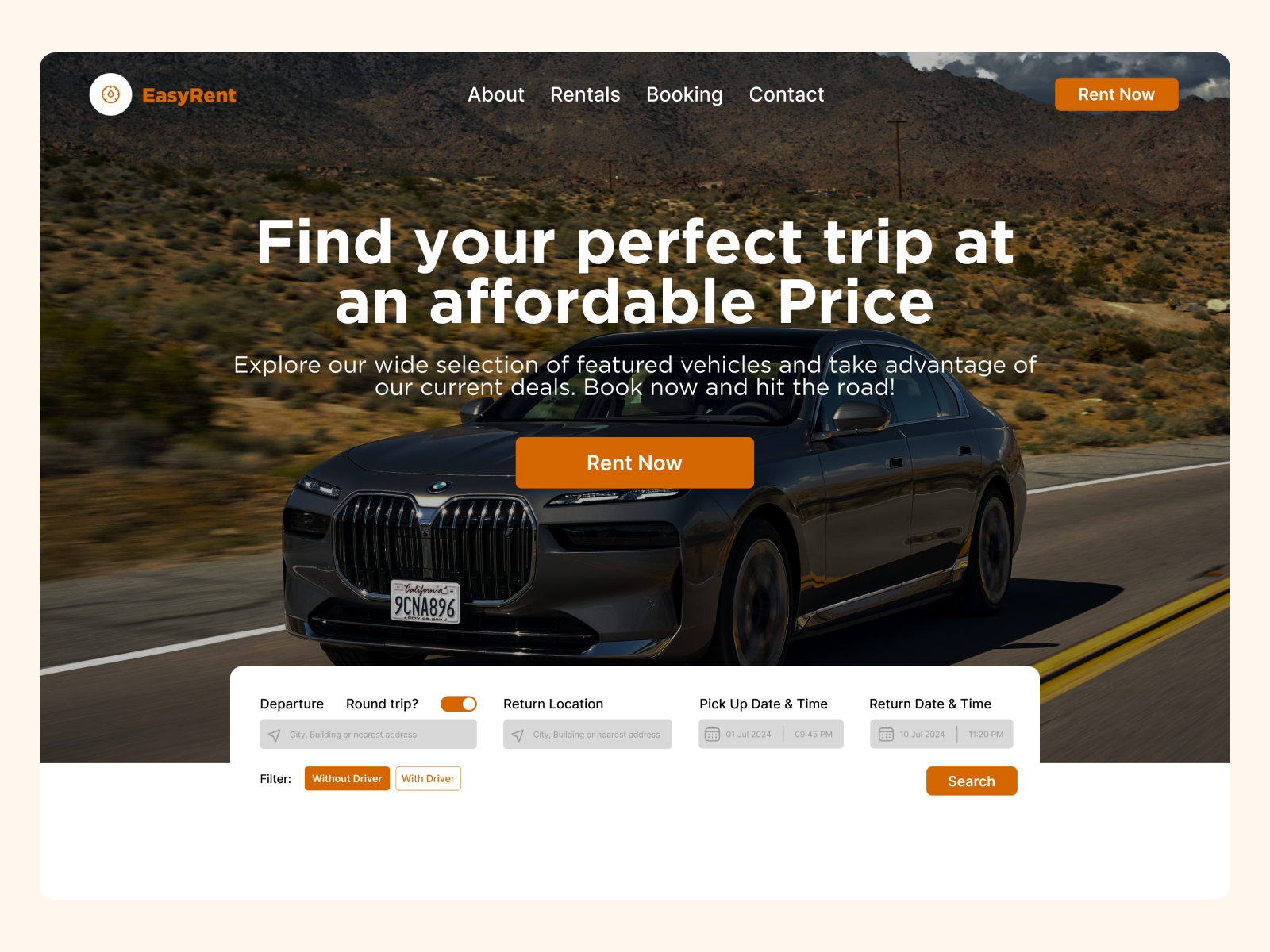 Rental Car Web Design Exploration by Thariq A on Dribbble
