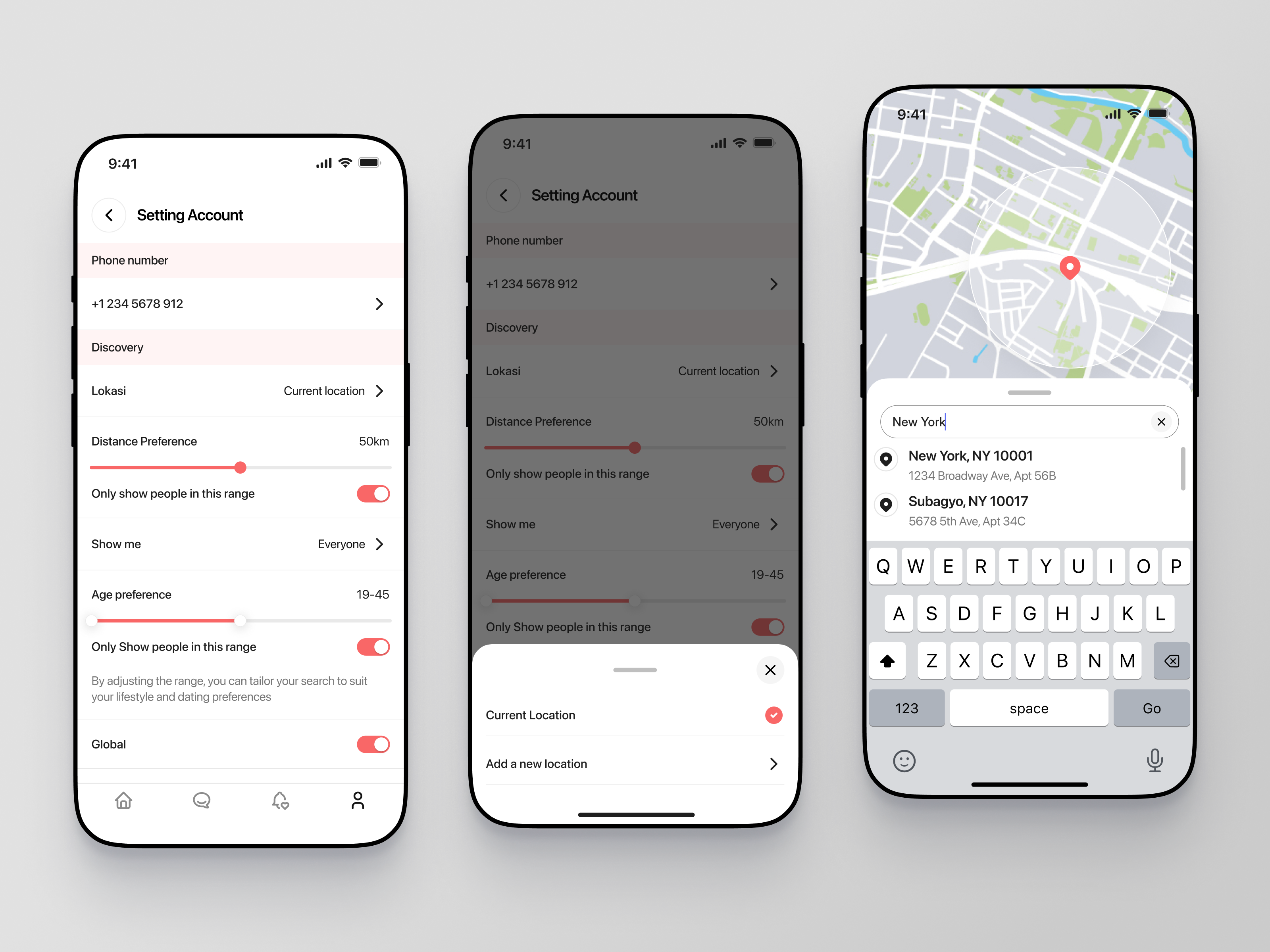 Sweprek Dating App - Setting (Location) by Haqqi Ilmiawan for Kretya Studio on Dribbble