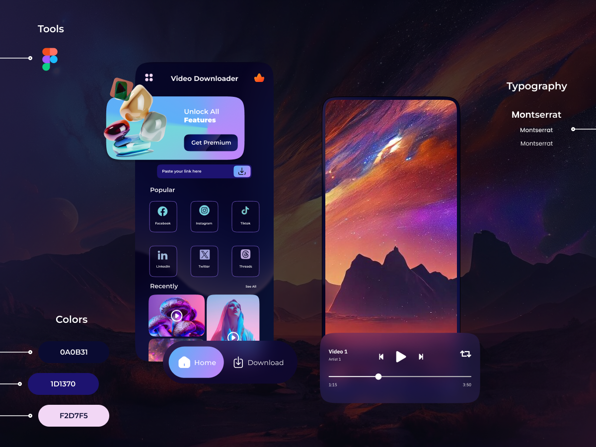 Video downloader Mobile App Design Concept by shahzaib alic on Dribbble