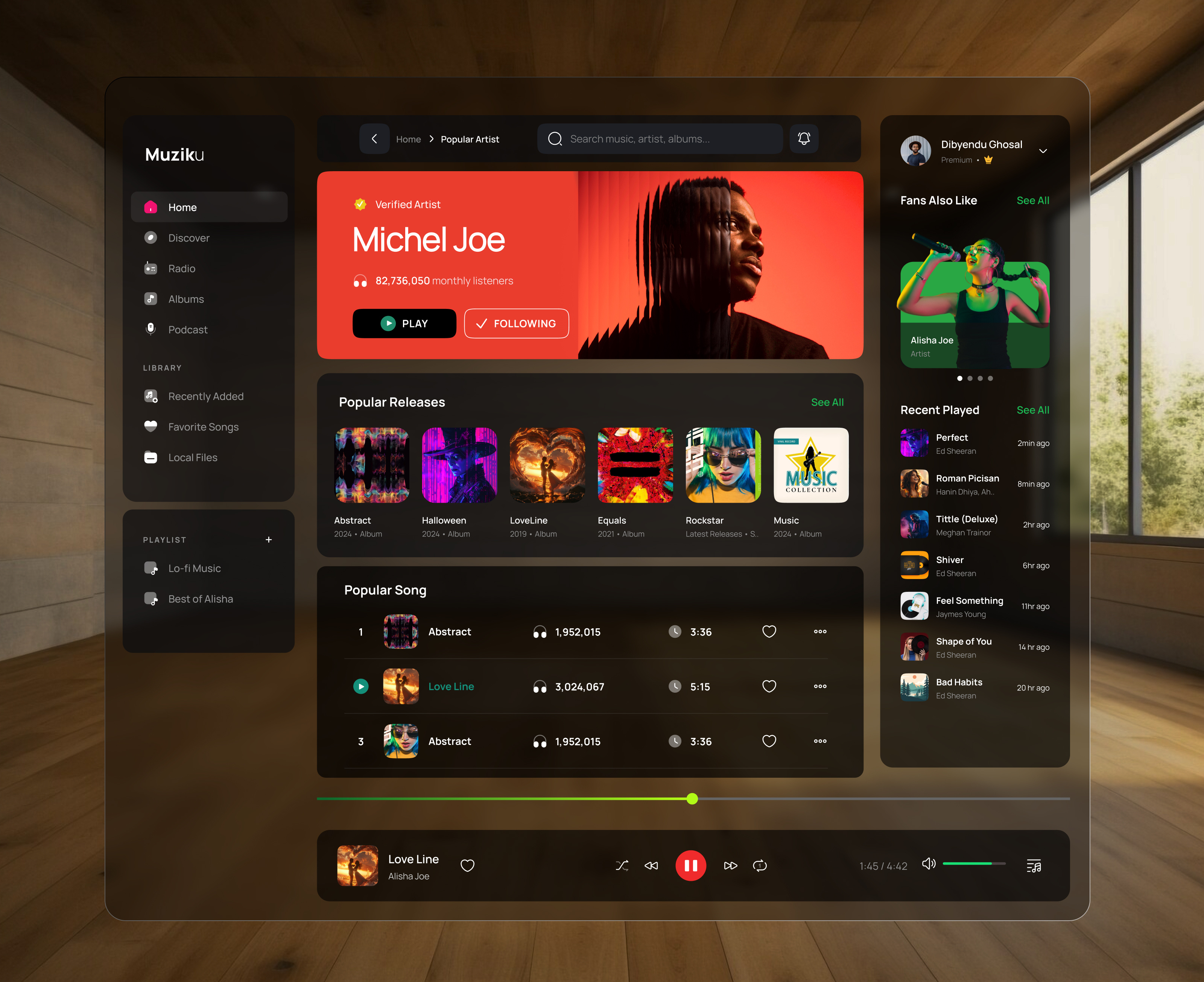 Music Web App Template by Dibyendu Ghosal UX/UI on Dribbble