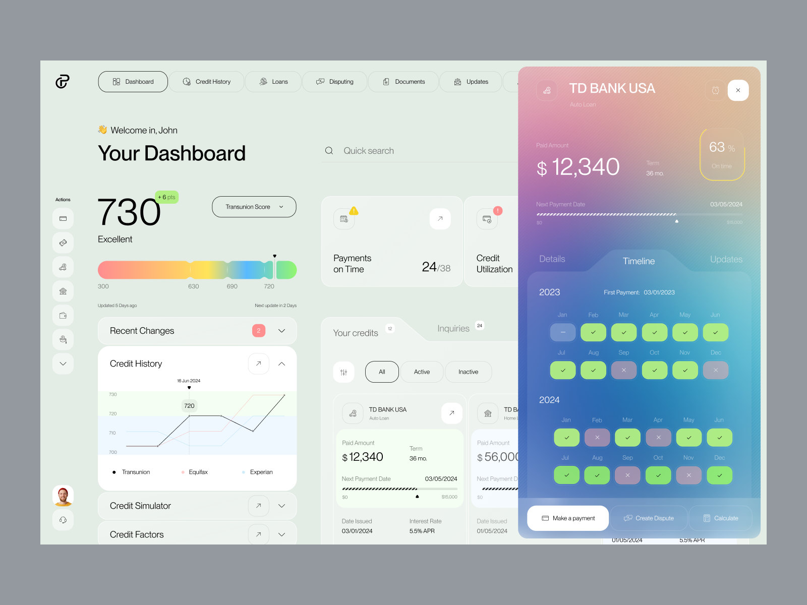 Credit Pros SaaS - Credit Score Dashboard by Jack R. for RonDesignLab ⭐️ on Dribbble