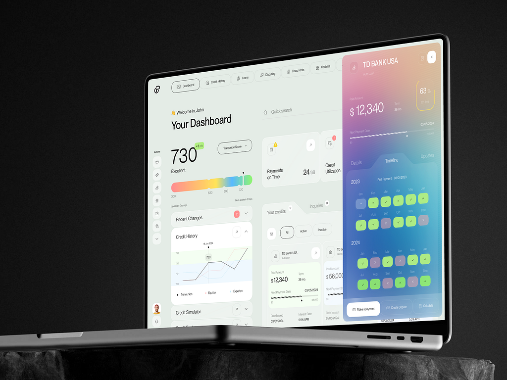 Credit Pros SaaS - Credit Score Dashboard by Jack R. for RonDesignLab ⭐ ...
