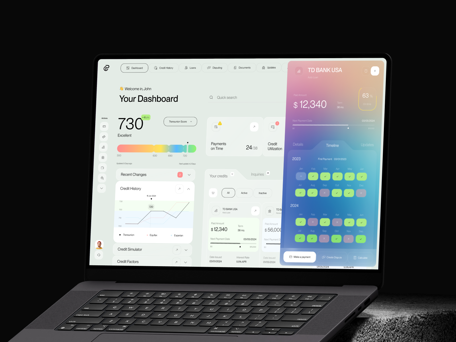 Credit Pros SaaS - Credit Score Dashboard by Jack R. for RonDesignLab ⭐ ...