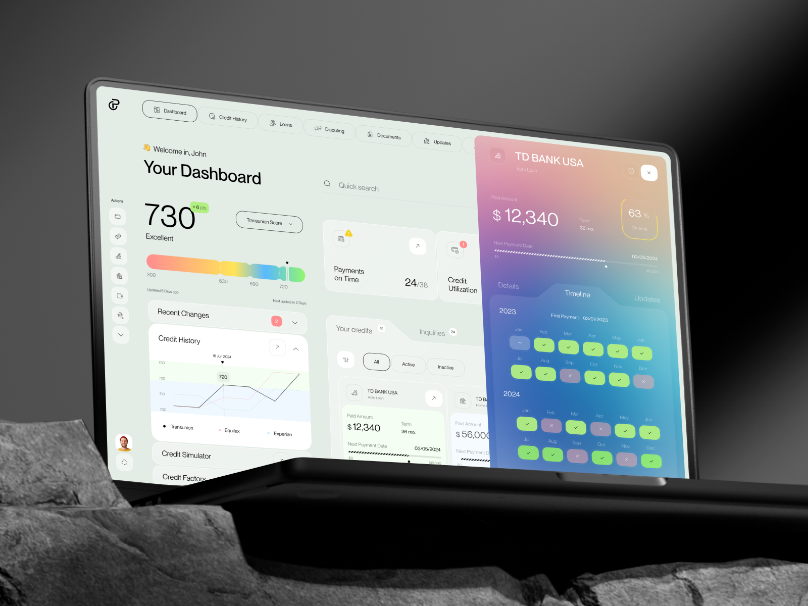 Credit Pros SaaS - Credit Score Dashboard by Jack R. for RonDesignLab ⭐️ on Dribbble