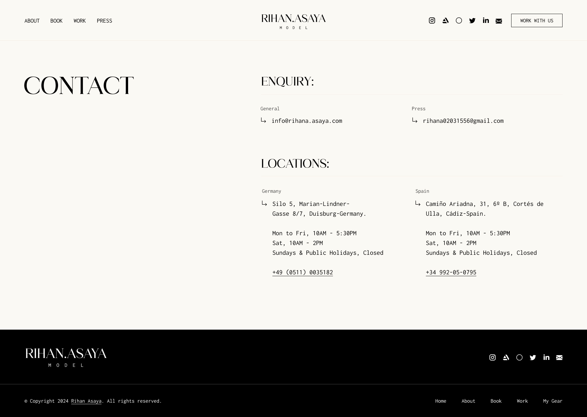 Rihan Asaya Modeling Website Tailwind HTML Template by WebbyTemplate on Dribbble