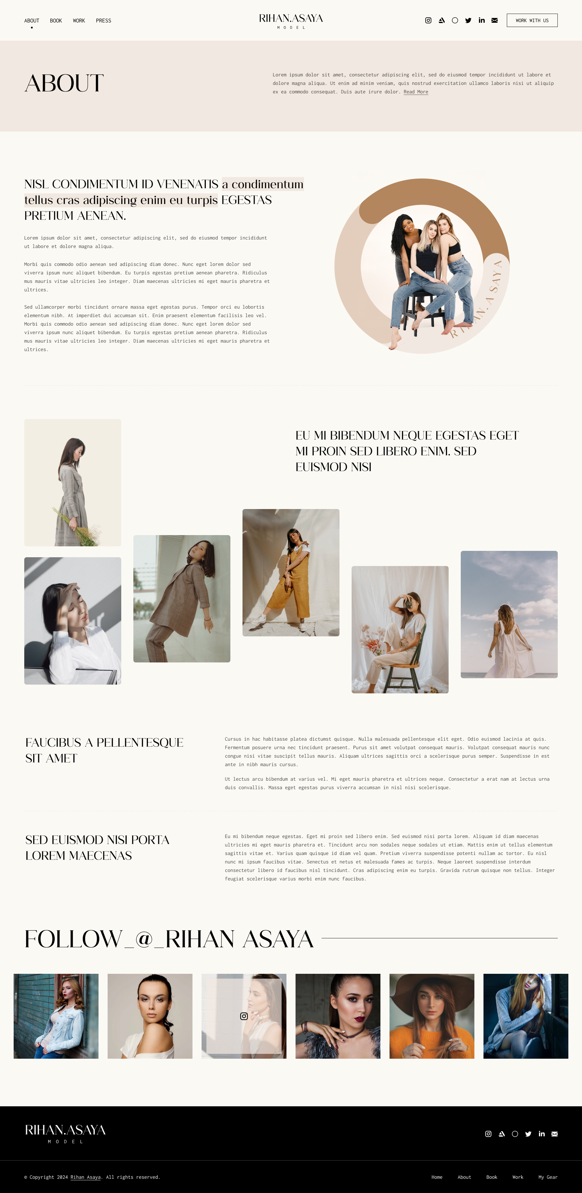 Rihan Asaya Modeling Website Tailwind HTML Template by WebbyTemplate on Dribbble