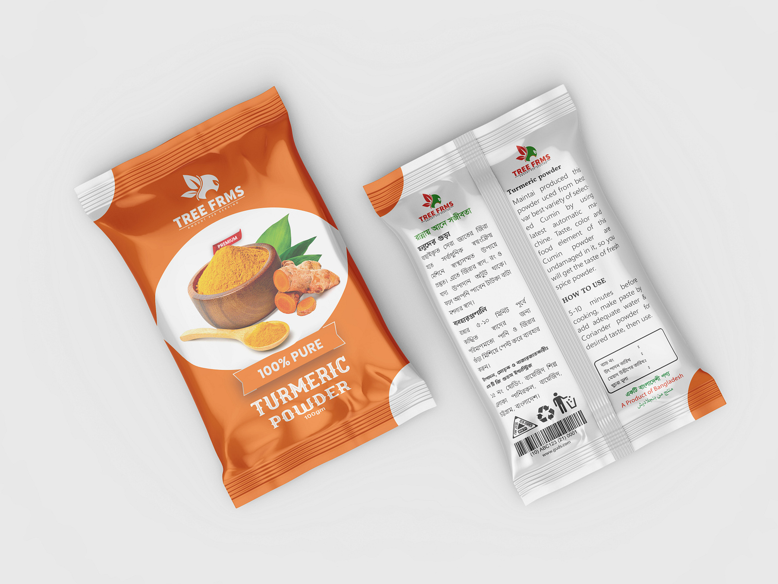 Chilli, turmeric powder are spices. packaging label design by KAWSAR ...