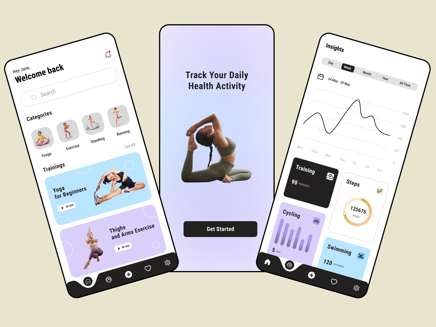 Fitness Mobile App Design by Fizza Qayyum on Dribbble