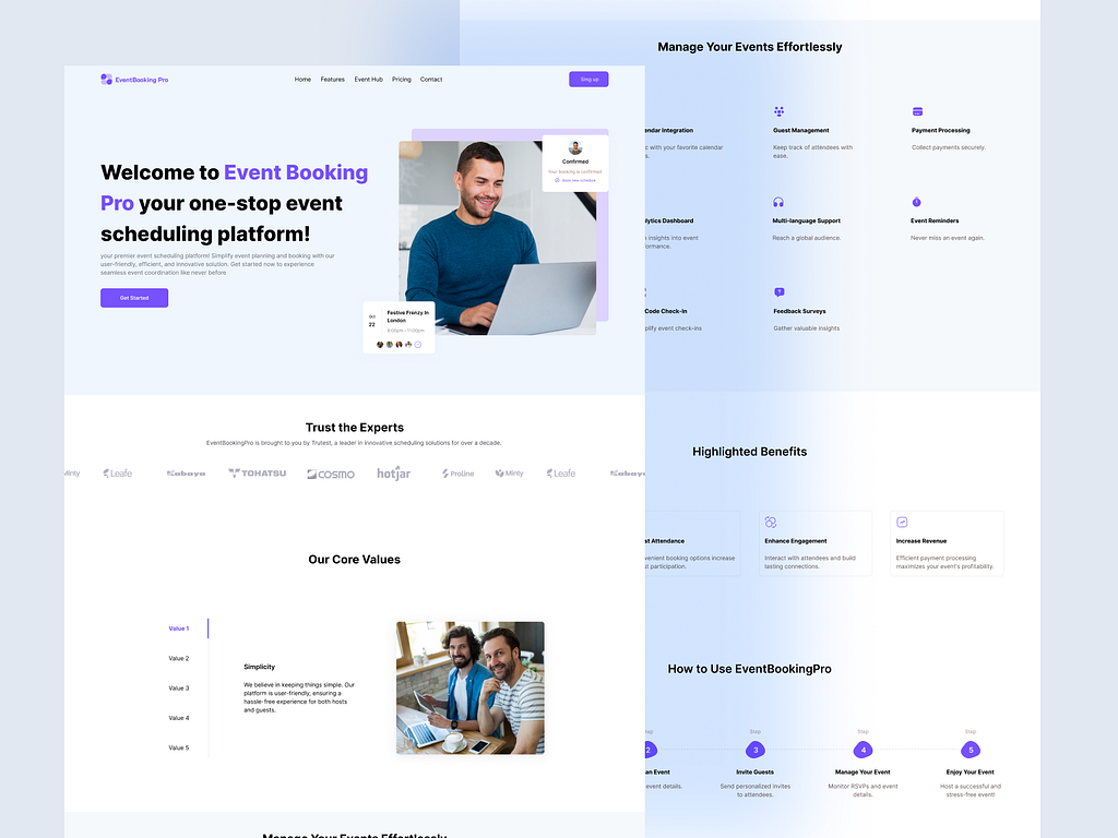 Event Booking Website UI UX Design by Md Yasfin Arshi on Dribbble