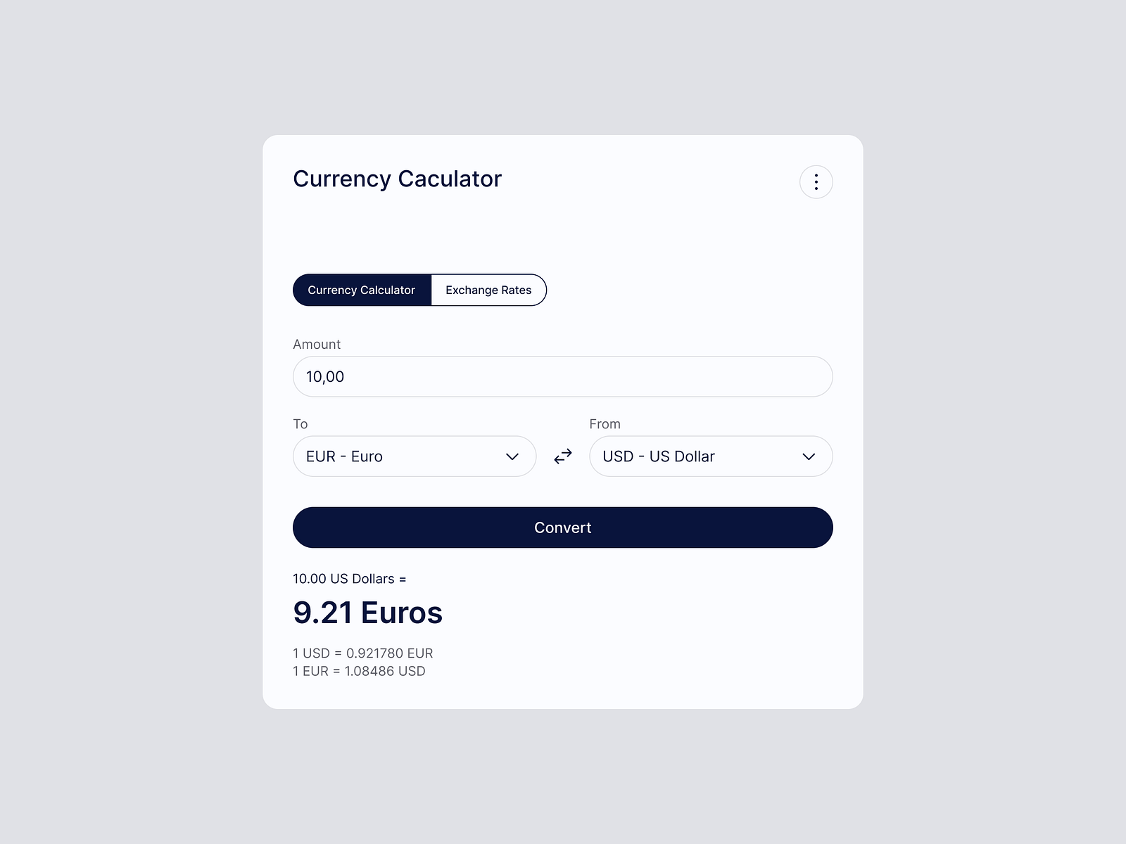 Currency converter by Kasper Carlsen on Dribbble
