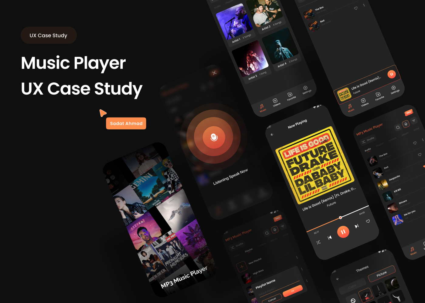 MP3 Music Player - App Design - UX Case Study by Sadat Ahmad on Dribbble